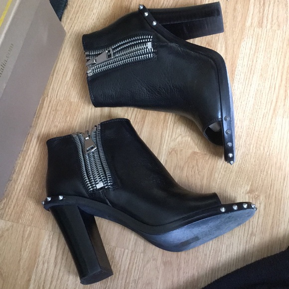 Ash | Shoes | Ash Patty Peep Toe Studded Leather Stacked Heel | Poshmark